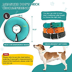 Bilibara Dog Cone Alternative After Surgery, Inflatable Recovery Collar for Dogs & Cats, Adjustable Dog E Collars, Cone for Dogs After Surgery to Stop Licking, Soft Dog Cones for Large Dogs, Teal