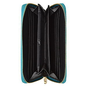 MARSHAL Women's Single Zip Around Wristlet Clutch Organizer Wallet