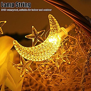 Diydeg Lamp String, 3Pcs 10LED Light String, Simple and Convenient Romantic and Relaxing Moon Star Pendant for Home Decoration, Garden Lighting Indoor and Outdoor