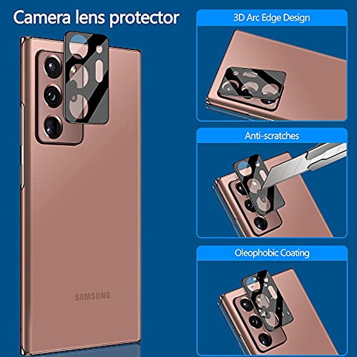 LYWHL [2+2 Pack] for Samsung Note 20 Ultra Privacy Screen Protector, [Support Fingerprint ID] Anti-Spy Black Full Adhesive Flexible Film + Camera Lens Glass Protector for Galaxy Note 20 Ultra