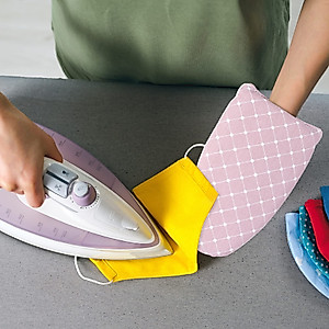 Zerodeko 2pcs Ironing Gloves Food Steamer Over The Door Ironing Board and Iron Holder Baking Gloves Mini Clothes Iron Garment Steaming Gloves Finger Button Sponge Household