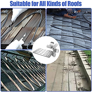 100 Pack Metal Cable Clips for Roof, Roof Heat Cable Clip, Aluminum Roof Clips, Heat Cables for Roof and Gutters, Cable Clips to Secure Ice Dam Heat Tape Protection (100)