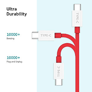 COOYA 65W Warp Charge Cable for OnePlus 9 Pro 8T Charging Cable USB C to USB C Cable Compatible for MacBook Air MacBook Pro 13 Inch 2020, 6.6FT Super Fast Charging Cord for Samsung S21 Ultra 5G S20 FE