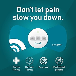 Paingone Easy - Relief At The Touch of A Button - Wireless & Wearable TENS Device for Fast, Effective Pain Relief - Great for Pain on Arms, Legs, Shoulders, Back, Hips, and Other Larger Body Parts