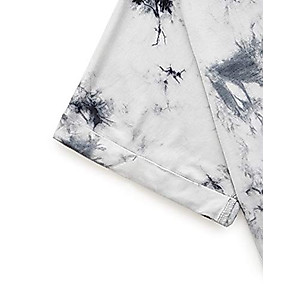 SweatyRocks Women's Round Neck Short Sleeve Casual Tie Dye Crop Top T-Shirt Grey XS