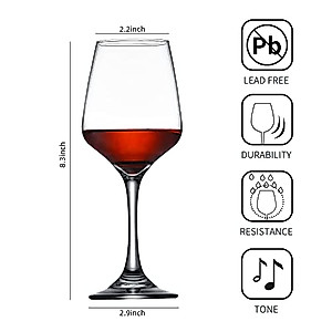 ziixon Wine Glass Red Wine Glasses Stemware Wine Glasses Set for Wine Tasting, Wedding Gift, Anniversary, Christmas, Birthday (Set of 4,13 Oz)