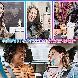 8Pcs Straw Topper for Stanley Cup, Silicone Straw Cover Cap for Stanley 30&40 Oz Tumbler with Handle, Reusable Straw Protectors, Mini Cute Stanley Straw Covers Cap for Stanley Cup Accessories(8color)