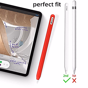 Ultra Thin Silicone Skin Cover Compatible with Apple Pencil 2nd Gen, Protective Silicone Case for iPad Pro 11 12.9 inch 2018 Pencil Case Shockproof Soft Silicone Sleeve(Pink+Glow Green)