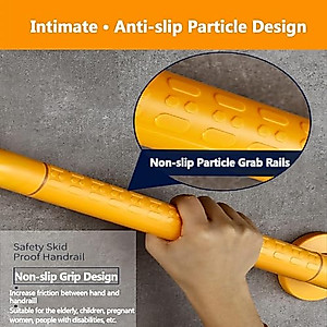 Psmpeng Bathroom Grab Rails 304 Stainless Steel Shower Handle Bathtub Grab Bar with Safety Circles Handrail ?for Elderly Disabled Toilet Seniors Kitchen(Black,30cm)