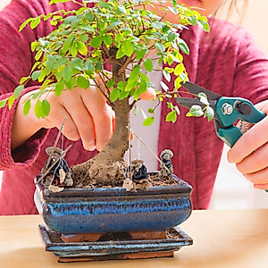 generic Ceramic Fisherman Figurine Miniature Fisherman Statue Bonsai Fisherman Figure Sand Table Fish Tank Fairy Garden Ornaments 3pcs