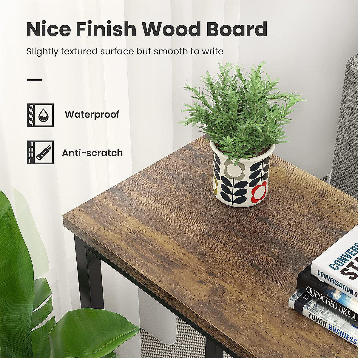 Ecoprsio Small Console Table Sofa Table with Mesh Shelves, 2 Tier Entryway Table Foyer Table for Entryway, Front Hall, Hallway, Sofa, Couch, Living Room, Bar, Kitchen, 32 Inch, Rustic Brown