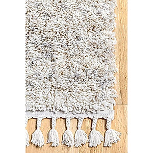 nuLOOM Brooke Shag Tasseled Area Rug, 4x6, Ivory