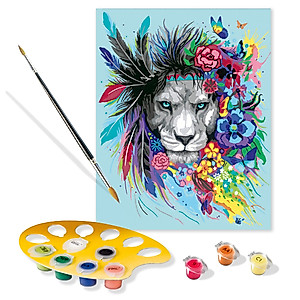 Ravensburger CreArt Boho Lion Paint by Numbers Kit for Adults - Painting Arts and Crafts for Ages 12 and Up