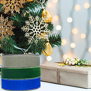 1.5" X 20 Yards Burgundy Velvet Ribbon for Christmas Tree Wreath Decoration Handmade Crafts Ornaments Gift Wrapping & Bow Making