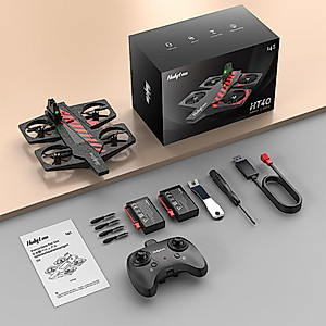 Holyton 2 in 1 Indoor RC Plane for Kids - Altitude Hold, 3D Flips, Headless Mode, 2 Batteries, Easy to Fly Airplane for Ages 8-12