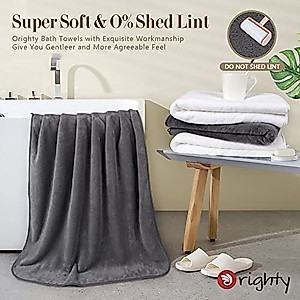 Orighty Bath Towel Set Pack of 2(27’’ x 54’’) - Soft Feel Bath Towel Sets, Highly Absorbent Microfiber Towels for Body, Quick Drying, Microfiber Bath Towels for Sport, Yoga, SPA, Fitness - Grey