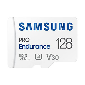 SAMSUNG PRO Endurance 128GB MicroSDXC Memory Card with Adapter for Dash Cam, Body Cam, and security camera – Class 10, U3, V30 (‎MB-MJ128KA/AM)