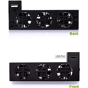 USB Cooling fan Compatible with Xbox One X Console, Cooling System Compatible with Xbox One X with 3 Cooling Fans and 2.0 USB Port - Only Compatible with Xbox one X
