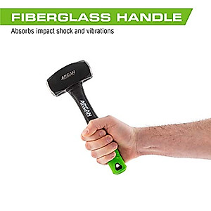 Arcan 3 LB Drilling Hammer 10-Inch 2G Fiberglass Handle with Rubber Grips and Drop Forged Heads (AH3D)