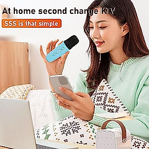 Portable Karaoke Machine, Reverb Sound Function Voice Changing Effects Portable Speaker Multifunction for Party for KTV (#2)