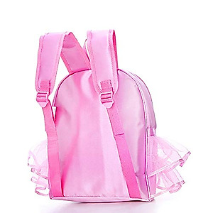 ORIDOOR Little Girl's Cute Ballet Dance Duffel Bags Tutu Dress Dance Backpack with Pink Lace for Ballerina B3 Pink Shoes