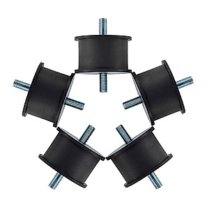 Large- Sized Rubber Cylindrical Vibration Isolator Mount with M12 Threads for Pump,Generator,Engine,Compressor, Motors,etc.