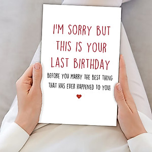 VvOoOvV Romantic Birthday Card for Him Her, Humor Birthday Cards for Fiancé, Lovely Future Husband Bday Card for Men, Funny Gifts for Husband to Be