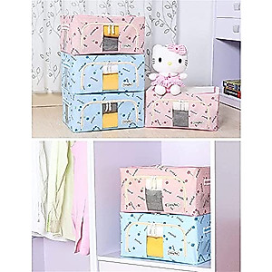 ZyHMW Large Foldable Clothing Storage Bags, 24L Clothes Storage Bins, Thick Fabric Closet Organizers and Storage (Color : Red) (Color : Pink)