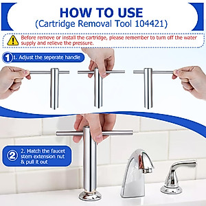 Feekoon 2 Pack Replacement for 104421 14272 Cartridge Retainer Removal Tool, Compatible with Moen 1222 1224 1225, Faucet Cartridge Replacement Puller for Bathtub Shower Valve Parts