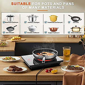 Cooksir Single Burner Electric Cooktop, Portable One Burner Electric Stove, 1800W Small Infrared Electric Burner with Child Safety Lock, Timer, Overheat Protection, Touch Control, 110V-120V Plug in