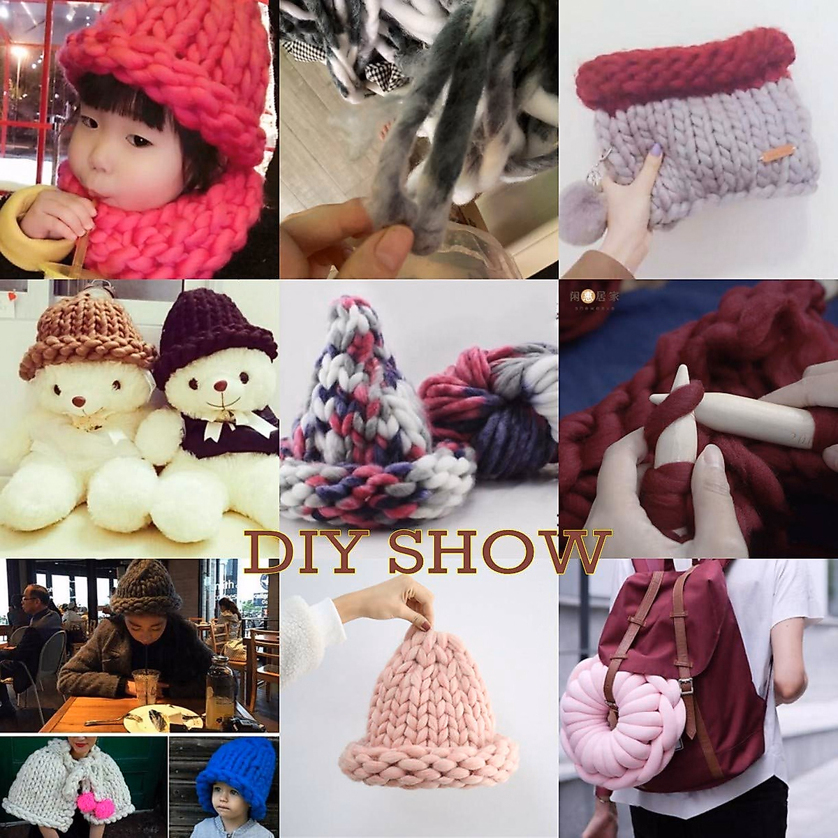 OURVER (No.12 Gray) Super Bulky Arm Knitting Wool Roving Knitted Blanket Chunky Wool Yarn Super Thick Yarn for Knitting/Crochet/Carpet/Hats, 1.1 lbs/500g/17.6 Ounze