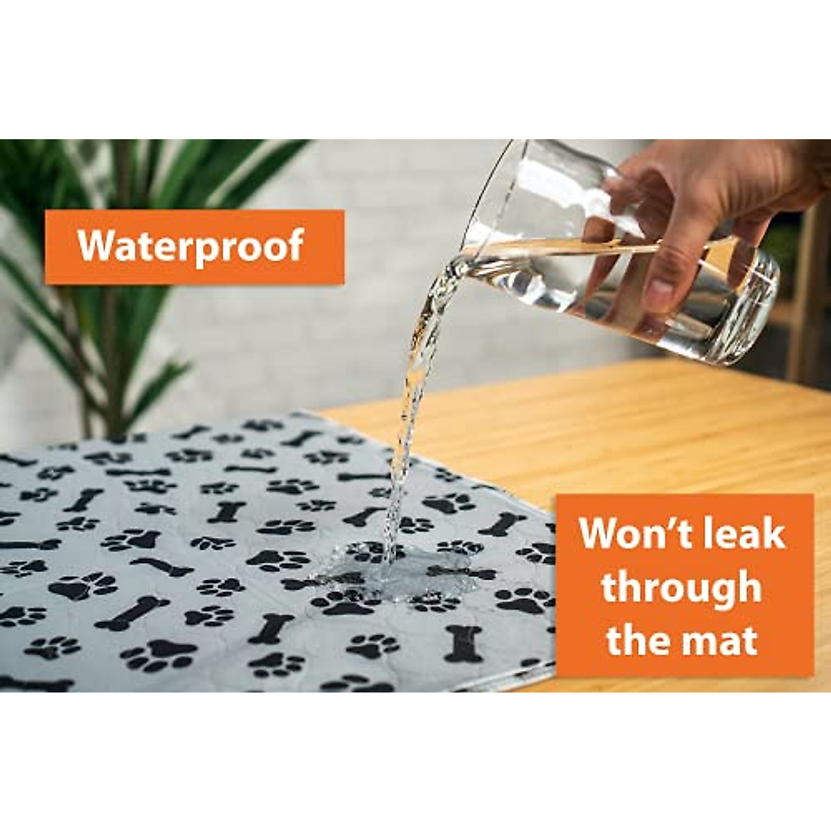 JUNGLE CREATIONS Washable Pee Pads for Dogs (3-Pack) Reusable Waterproof Potty Training Mats for Puppy Playpen, Whelping Box, Crate Liner for Small, Medium, Large, and XL Pets (30" x 36")