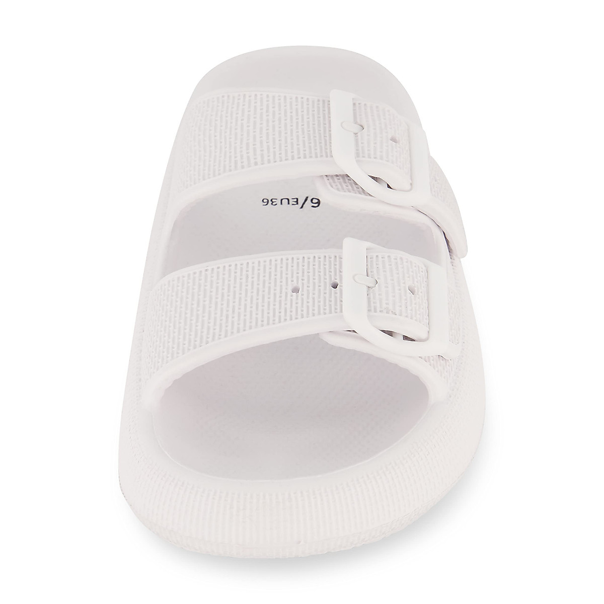 CUSHIONAIRE Women's Fame recovery cloud slide sandals with +Comfort, White 8