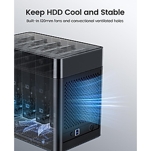ORICO 5 Bay 3.5inch Hard Drive Enclosure USB 3.0 to SATA Magnetic Tool-Free External HDD Docking Station Case with 12V/6.5A Power Adapter for Family Storage Expansion Up to 90TB (5x18) - DS500U3