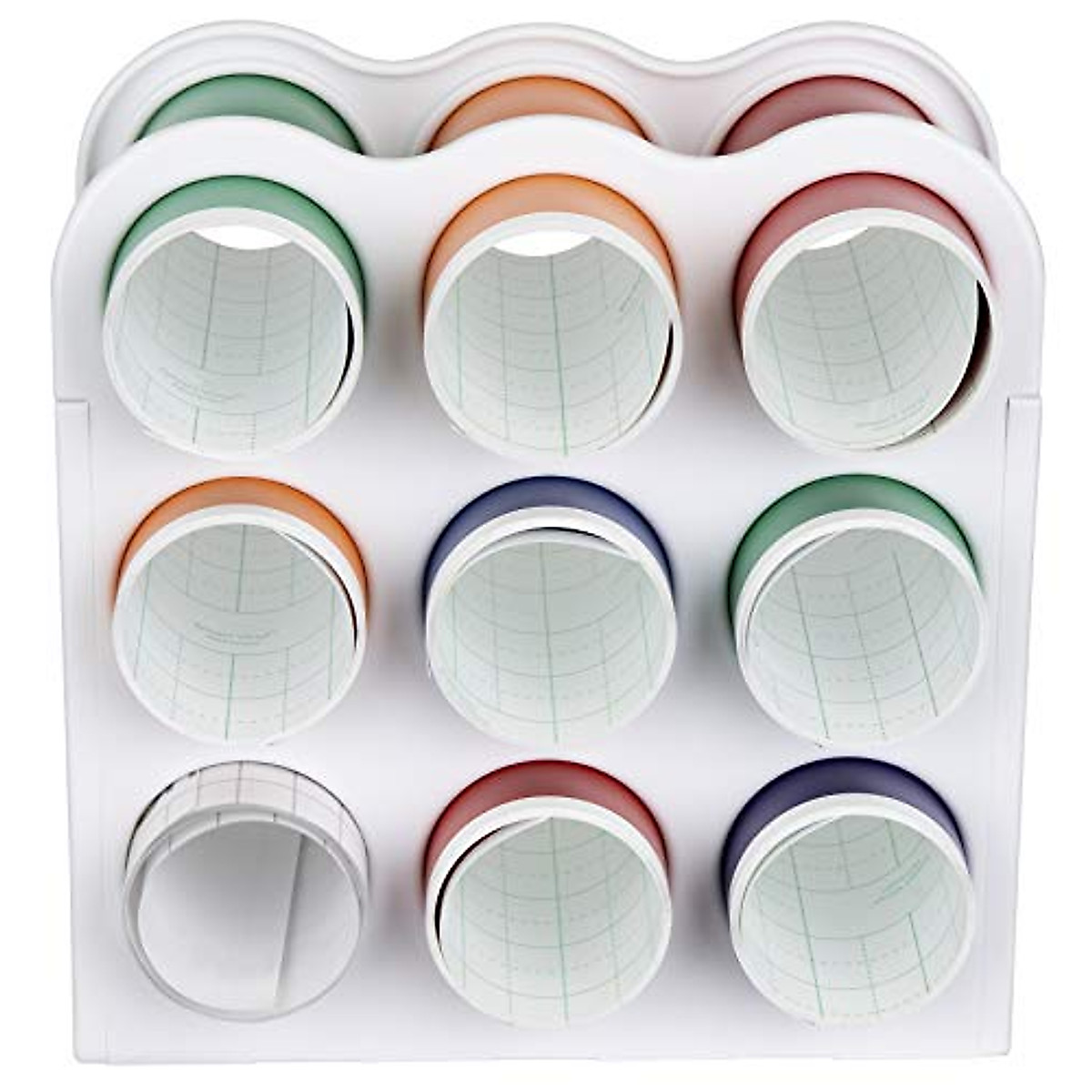 ArtBin 6866AG Mini Vinyl Storage Rack, Organizer up to 9 (5.5") Vinyl Rolls, White, 1 Rack