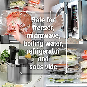 Cuisinart Universal Vacuum Food Saver Sealer Bags 2-pack 11" x 20ft. rolls (VSB-112C) BPA Free, Microwave & Freezer Safe white