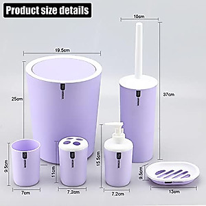 Bathroom Set 6pcs Bathroom Accessories Set,Include Soap Dispenser,Toothbrush Holder,Toothbrush Cup,Soap Dish,Toilet Brush Holder,Trash Can,Be Applicable Home Decor