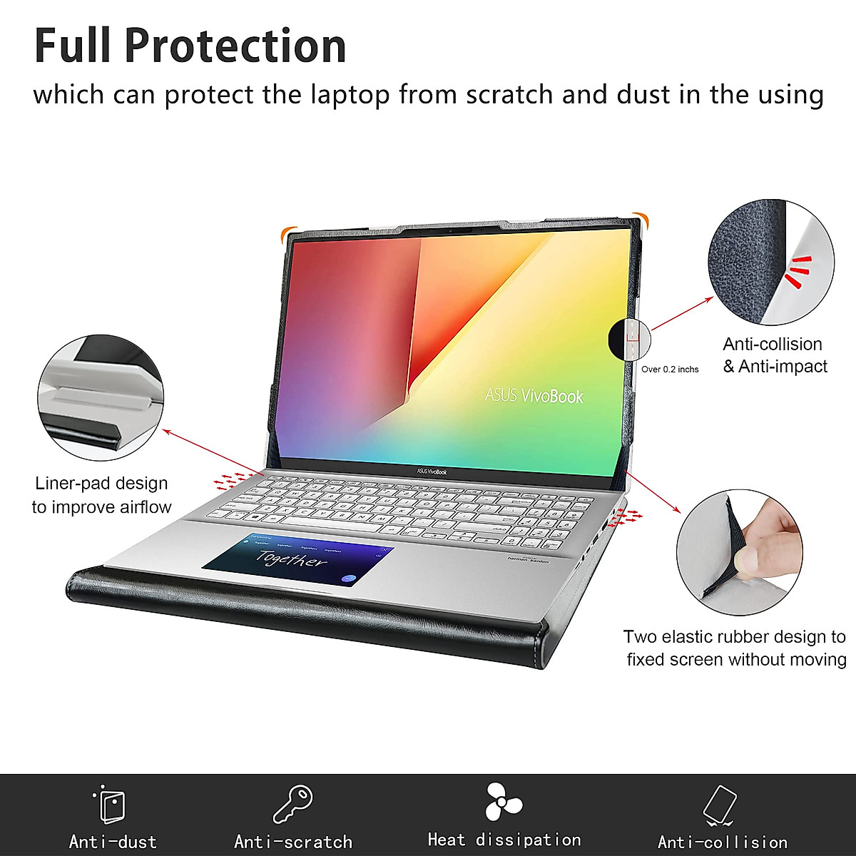 Alapmk Protective Case for 15.6" Asus VivoBook S15 S532FA/VivoBook 15 F512DA F512FA X512FA/ASUS Q547FD Q537FD/ZenBook Flip 15 Q538EI Q528EH & Lenovo IdeaPad Slim 7 GTX/IdeaPad Slim 7 15IIL05,Black