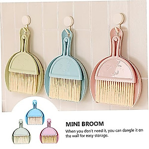 KOMBIUDA 3 Sets Desktop Fan Broom Mini Sweeper Multi Functional Cleaning Brush Sweeper Broom Table Crumb Brush Computer Keyboard Mini Broom Keyboard Cleaning Brush Mini Hand Broom Mini Desk