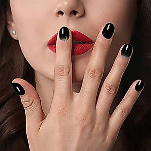 WOKOTO 12 Sheets 168 Pieces Black Nail Polish Stickers Full Nail Wraps for Women Nails Black Gradient Marble Design Gel Nail Strips Stick On Nail Polish Strips Full Nail Stickers Gel Nail Wraps