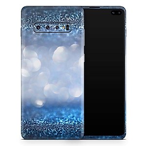 DesignSkinz Royal Blue and Silver Glowing Orbs of Light Protective Vinyl Decal Wrap Skin Cover Compatible with The Samsung Galaxy S20 (Screen Trim & Back Glass Skin)