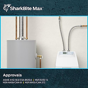 SharkBite Max 3/4 Inch x 1 Inch FIP x 24 Inch Stainless Steel Corrugated Flexible Water Softener Connector, Push to Connect Brass Plumbing Fitting, PEX Pipe, Copper, CPVC, PE-RT, HDPE, URSS3086FX24