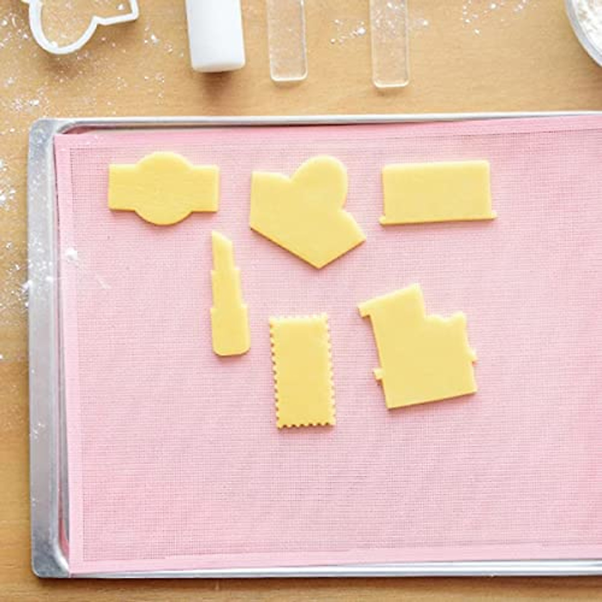 2pcs Rolling Pin Guide Sticks Set Dough Rolling Strips for Measuring Dough, Measuring Dough Balance Thickness Ruler for Baking Christmas Fondant Cookies (3mm)