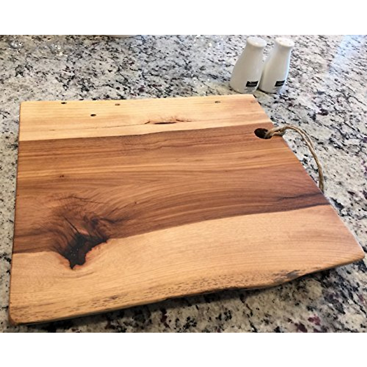 Black Walnut Ultra Large Gorgeous, Forest-to-Table Solid Double Live Edge Wood Charcuterie/Appetizer/Sushi/Dessert/Grazing Board/Serving Platter 100% USA Handcrafted. About 21 x 22 x 1.25