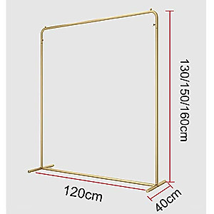 Floorstanding Hanging Carboot Display Rail,Wrought Iron Continental Clothes Rail,Convenient and Practical,Fashion/Golden / 160cm