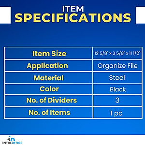 1InTheOffice 3 Tiers File Folder Organizer, Desk Sorter, Black Mesh