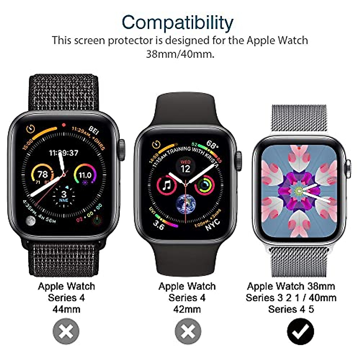 LK [6 Pack] Screen Protector for Apple Watch 40mm SE/Series 4/5/6 and Apple Watch 38mm Series 3/2/1- Bubble-Free Scratch-resistant iWatch 38mm/40mm Flexible TPU Clear Film (UF-001)