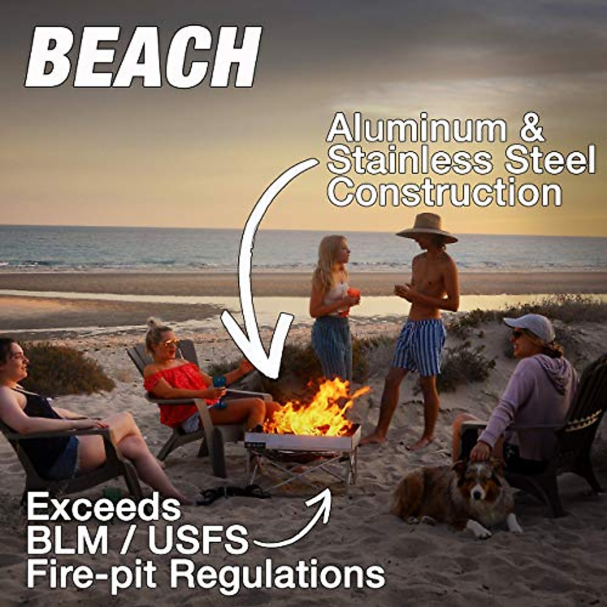 Pop-Up Fire Pit + Extra Fire Mesh | Portable and Lightweight | Fullsize 24 Inch | Weighs 7 lbs. | Never Rust Fire Pit | Extra Fire Mesh Included