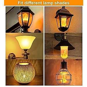 CPPSLEE LED Flame Light Bulbs, 4 Modes Flickering Light Bulbs, E26 Base Fire Flame Bulb, Halloween, Christmas Party Porch Outdoor and Indoor Home Decorations(Yellow, 2 Pack)