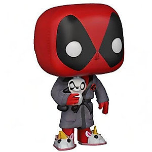 POP Marvel: Deadpool Parody - Bedtime Deadpool in Robe Funko Vinyl Figure (Bundled with Compatible Box Protector Case), Multicolor, 3.75 inches